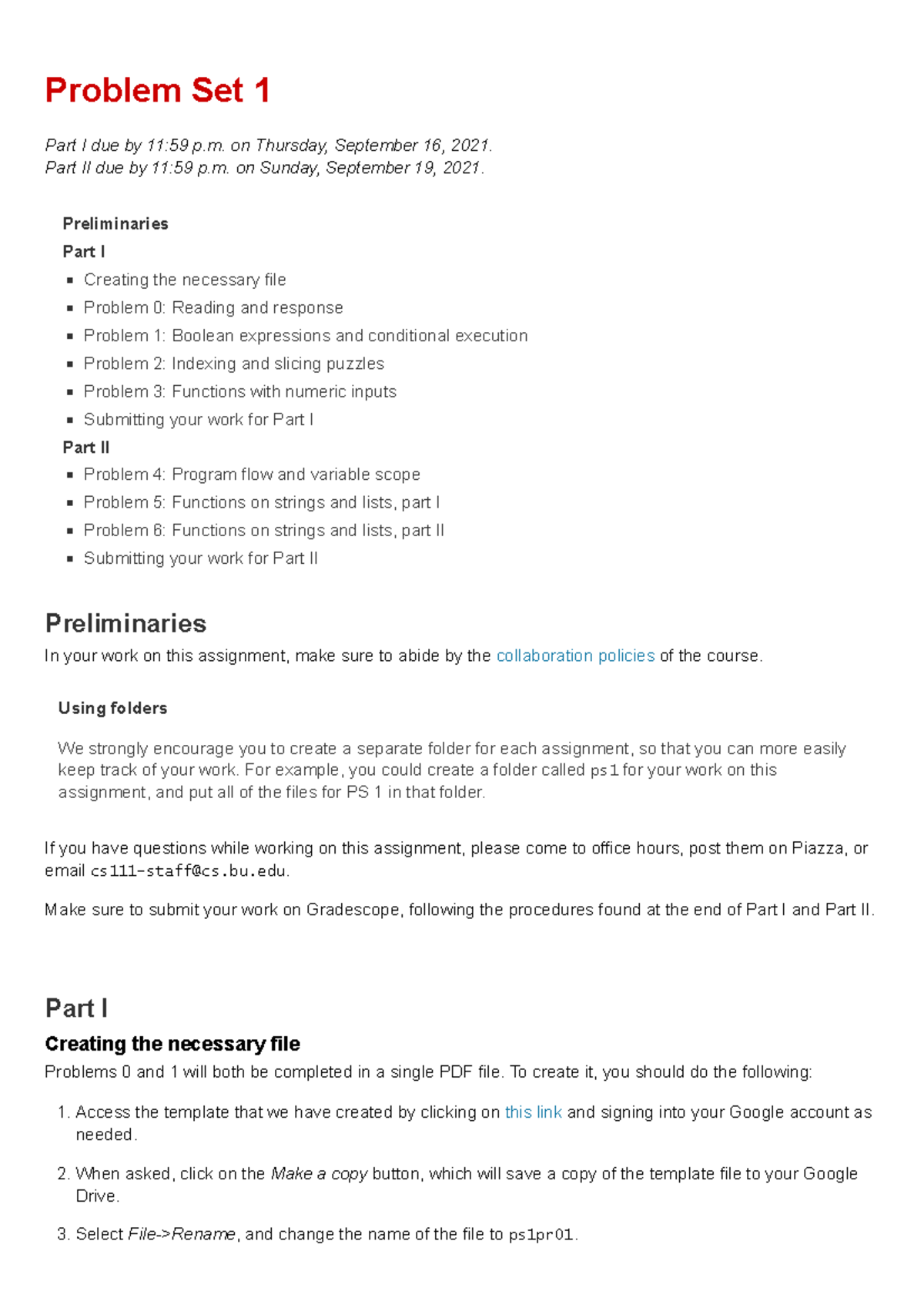 CS 111 Problem Set 1: Programming Fundamentals and Python Concepts ...