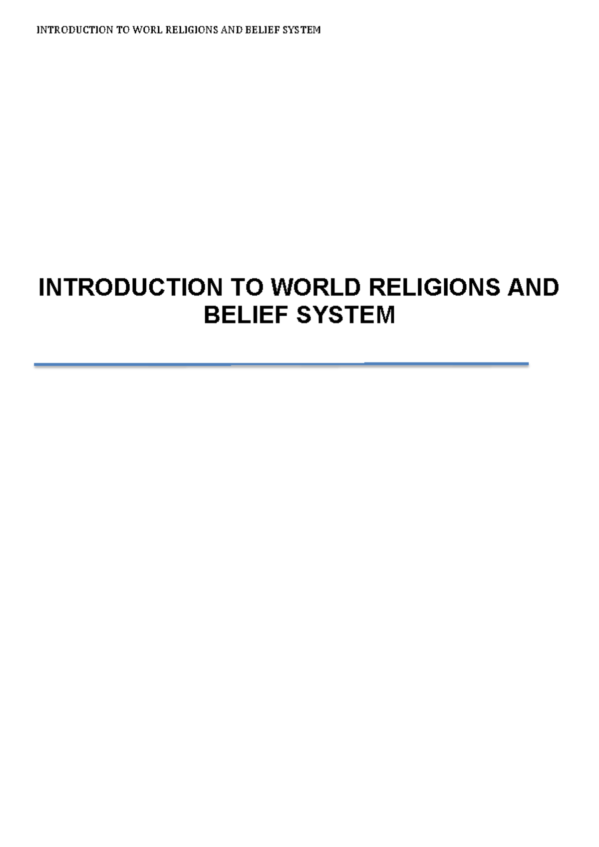 Module 2: Concepts of World Religions & Belief Systems - Studocu