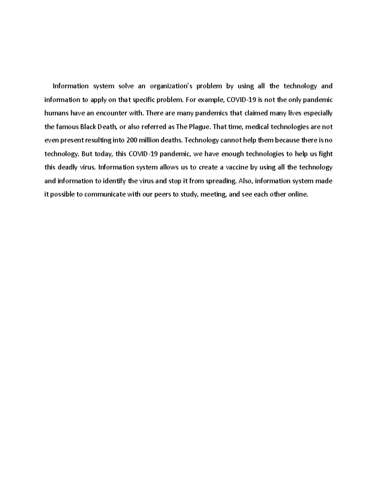 Activity 1 - Lecture on Information Systems and Technology Solutions ...