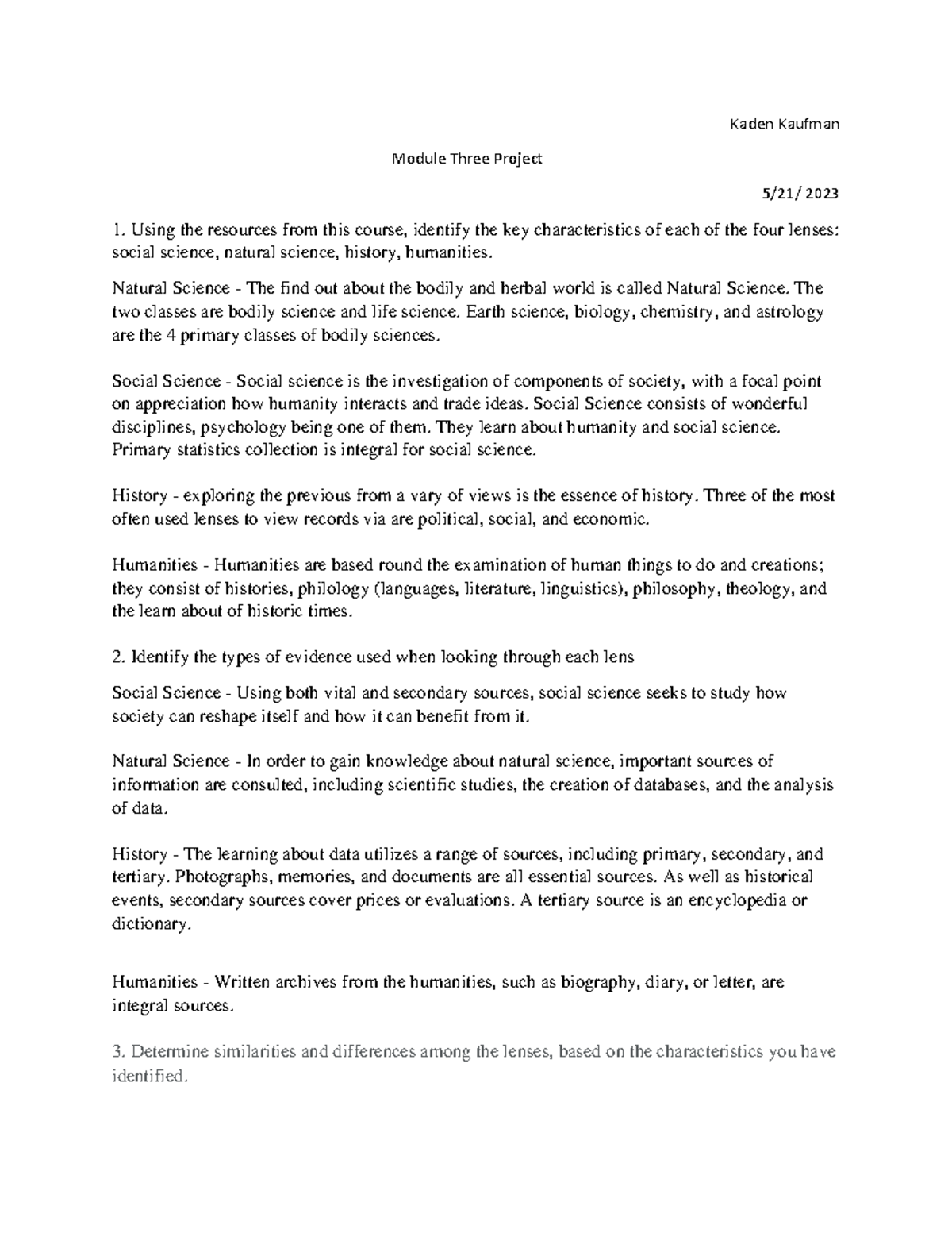 Module 3 Project Draft: Analyzing Four Lenses in Social & Natural ...