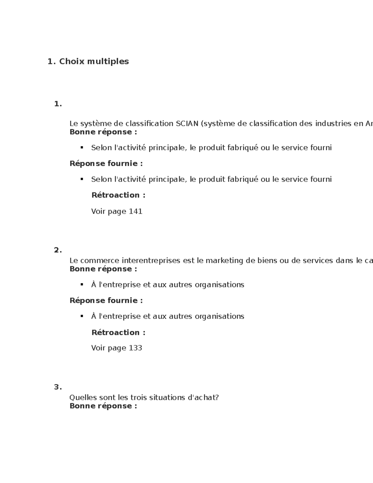Exercices choix multiple chapitre 5 - 1. Choix multiples 1. Le système ...
