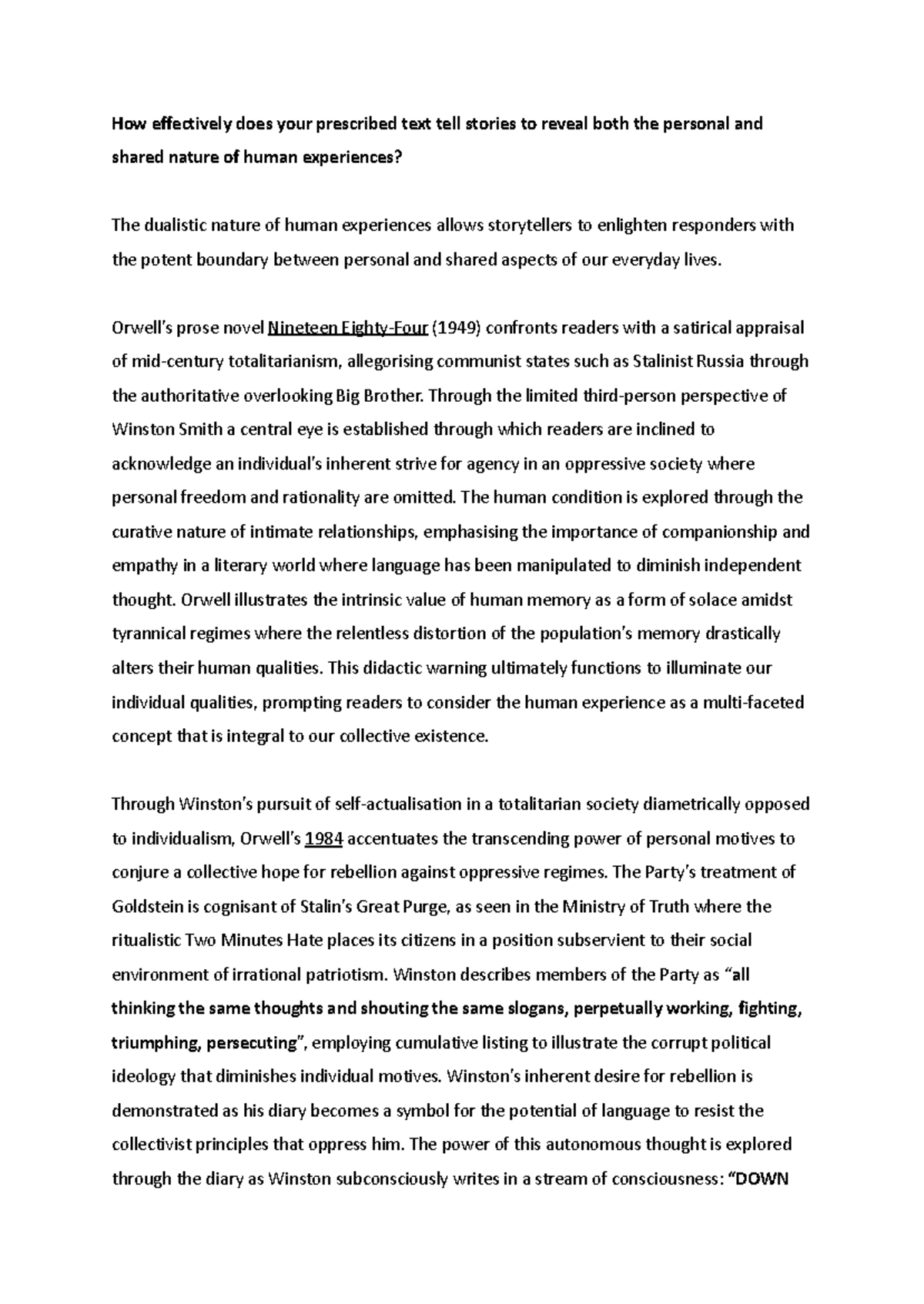 18 20 Common Module - Exploring Personal & Shared Experiences in 1984 ...