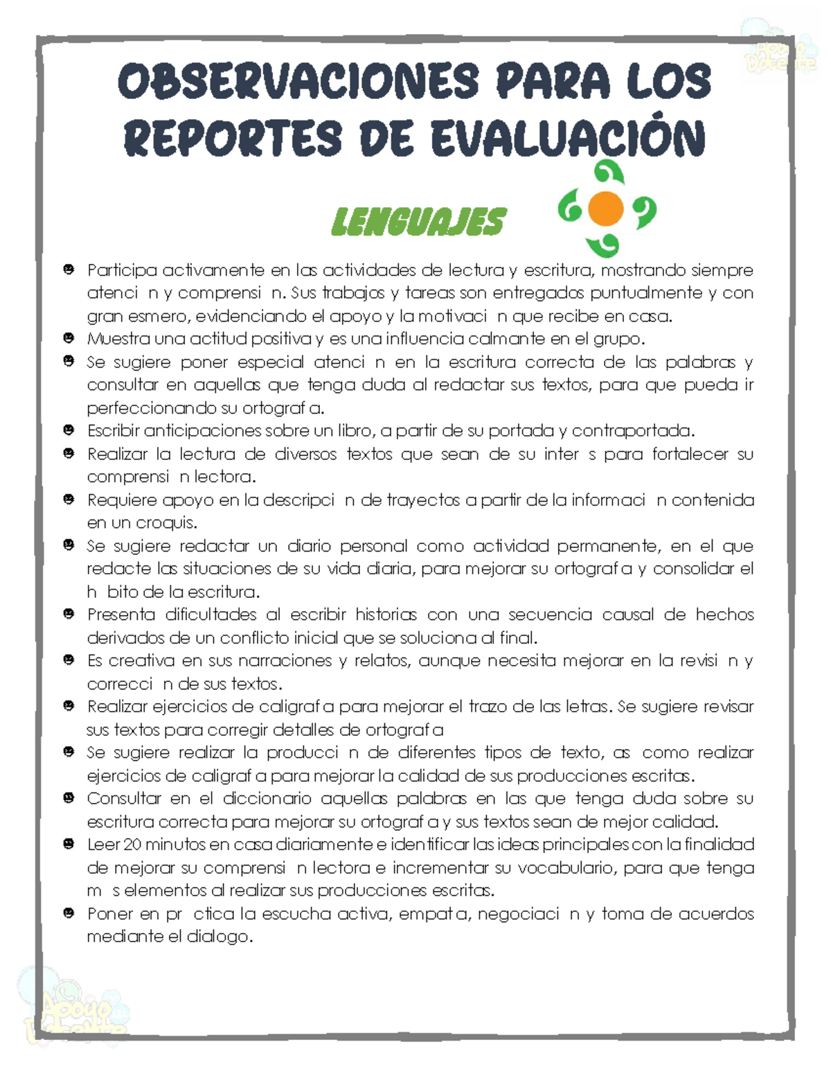 Observaciones NEM para Reportes de Evaluación en Lenguaje y Matemáticas ...