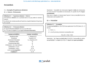 Exams DE Probabilité S3 SMA - Probabilités Et Statistiques - Studocu