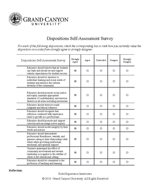 SEC-201-T2-RS-Dispositions Self-Assessment Survey - Dispositions Self ...