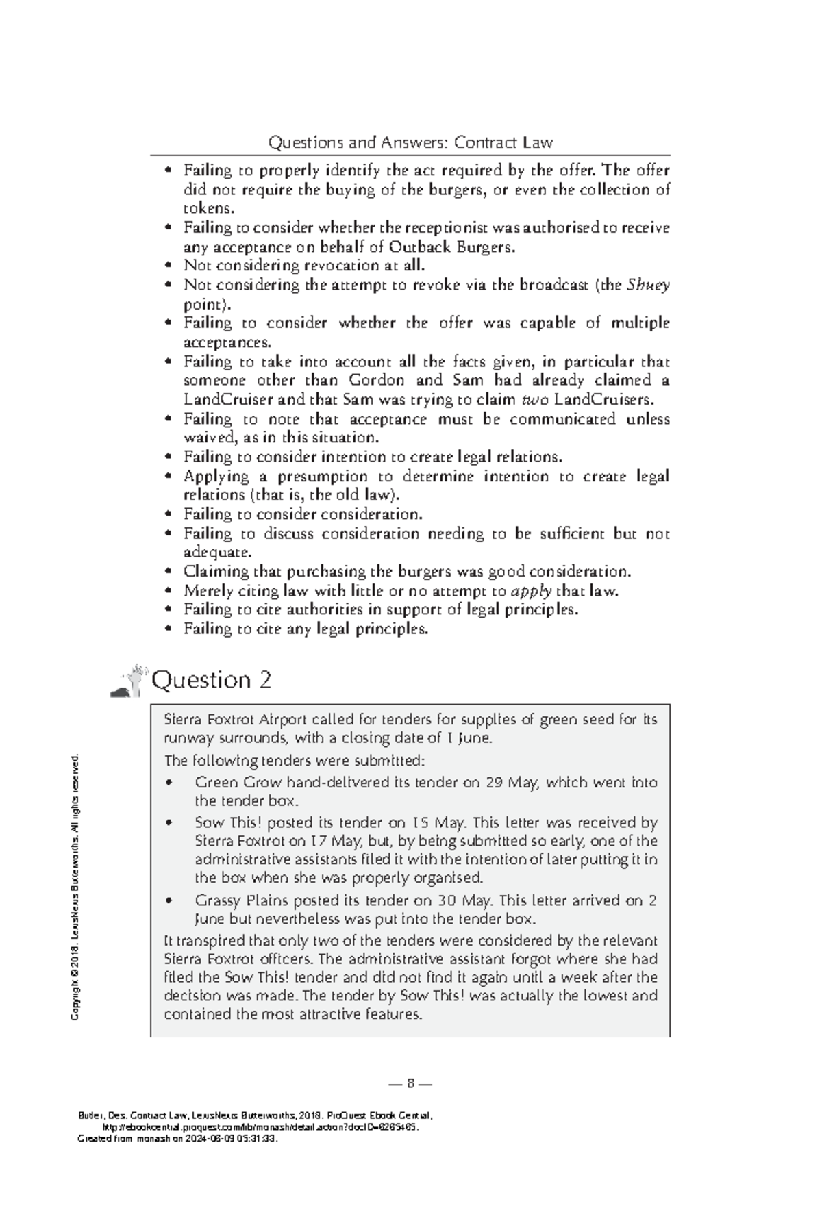 Contract Law Practice Questions & Analysis - Lexis Nexis 2023 - Studocu