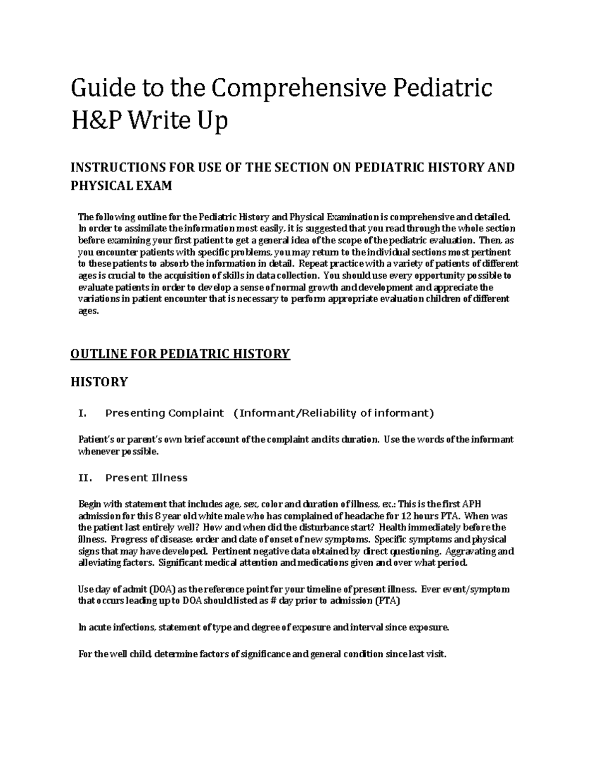 Comprehensive Pediatric SOAP Note Guide - Studocu