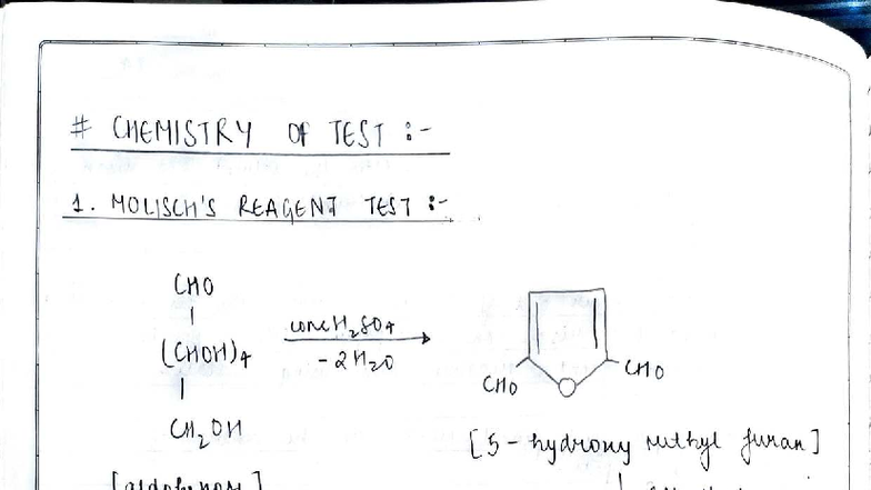 CHEMISTRY Expts 18-21: Carbohydrate & Protein Tests CHO I concH2804 ...