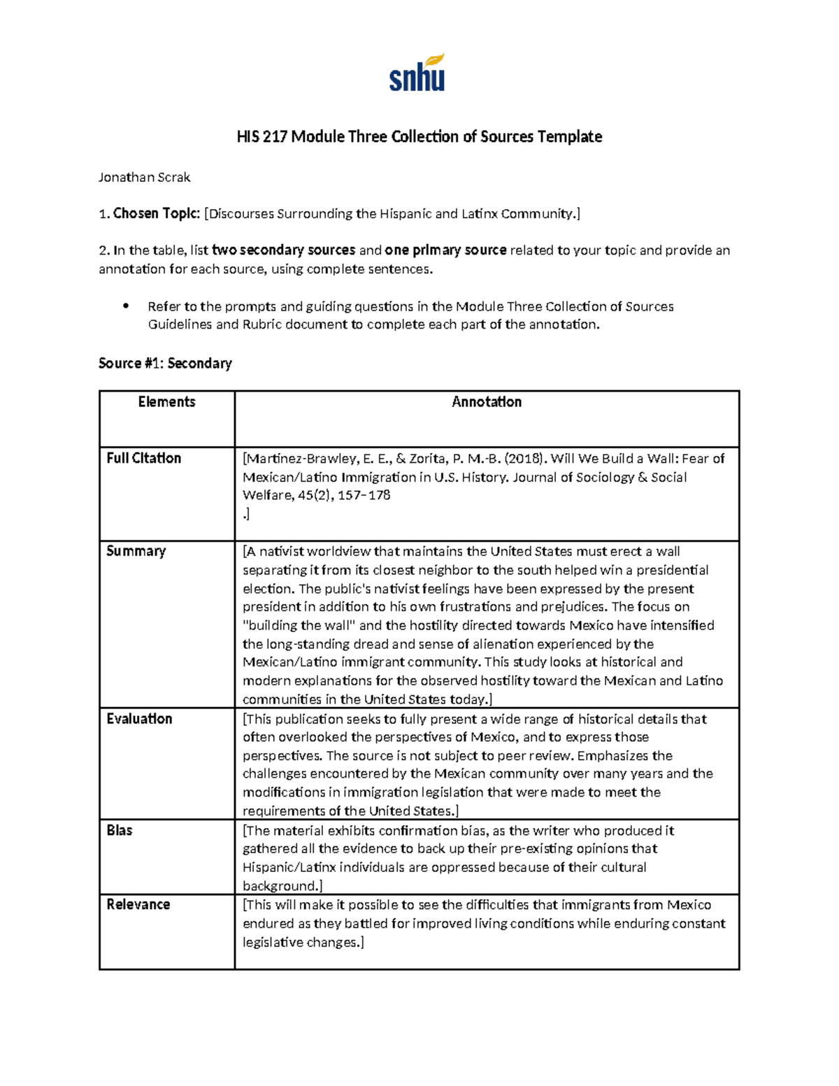 HIS 217 Module 3: Sources Collection on Hispanic & Latinx Issues - Studocu