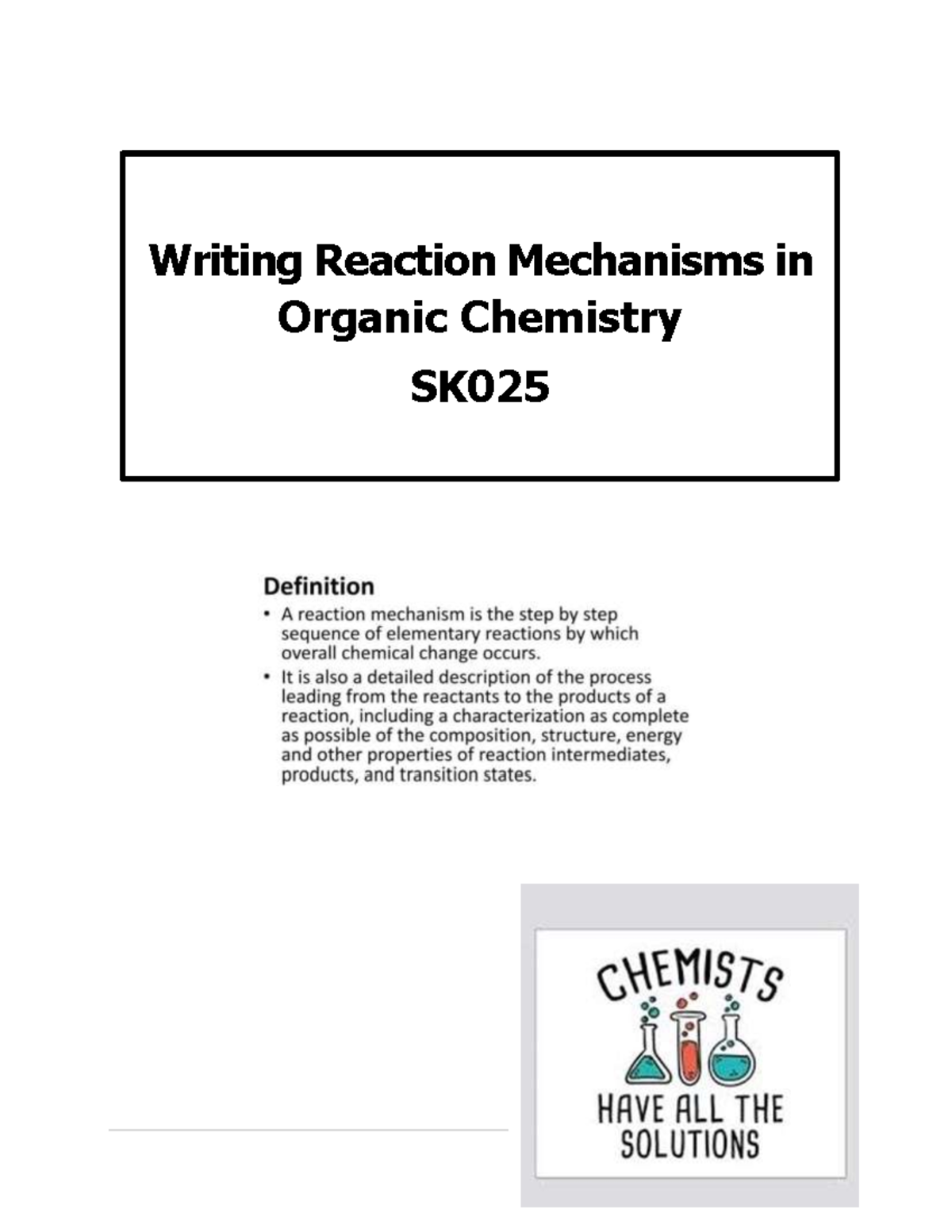 Saranghae Mechanism - Organic chem - Writing Reaction Mechanisms in ...
