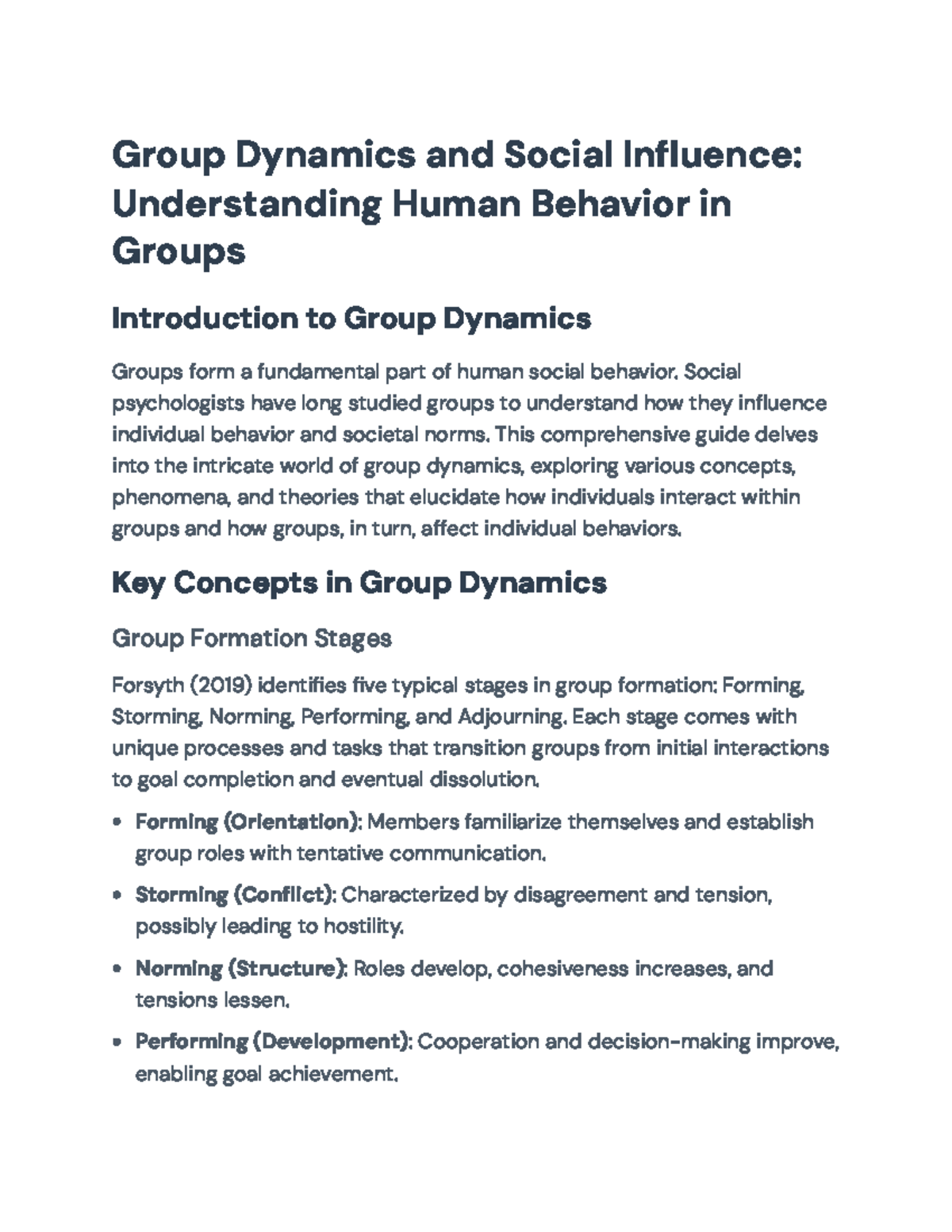 Group Dynamics and Social Influence: A Study Guide on Human Behavior ...