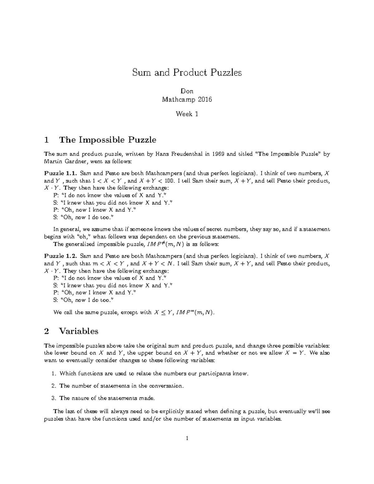 Handout-3467-1216 - Exploring the Sum and Product Puzzle - Studocu