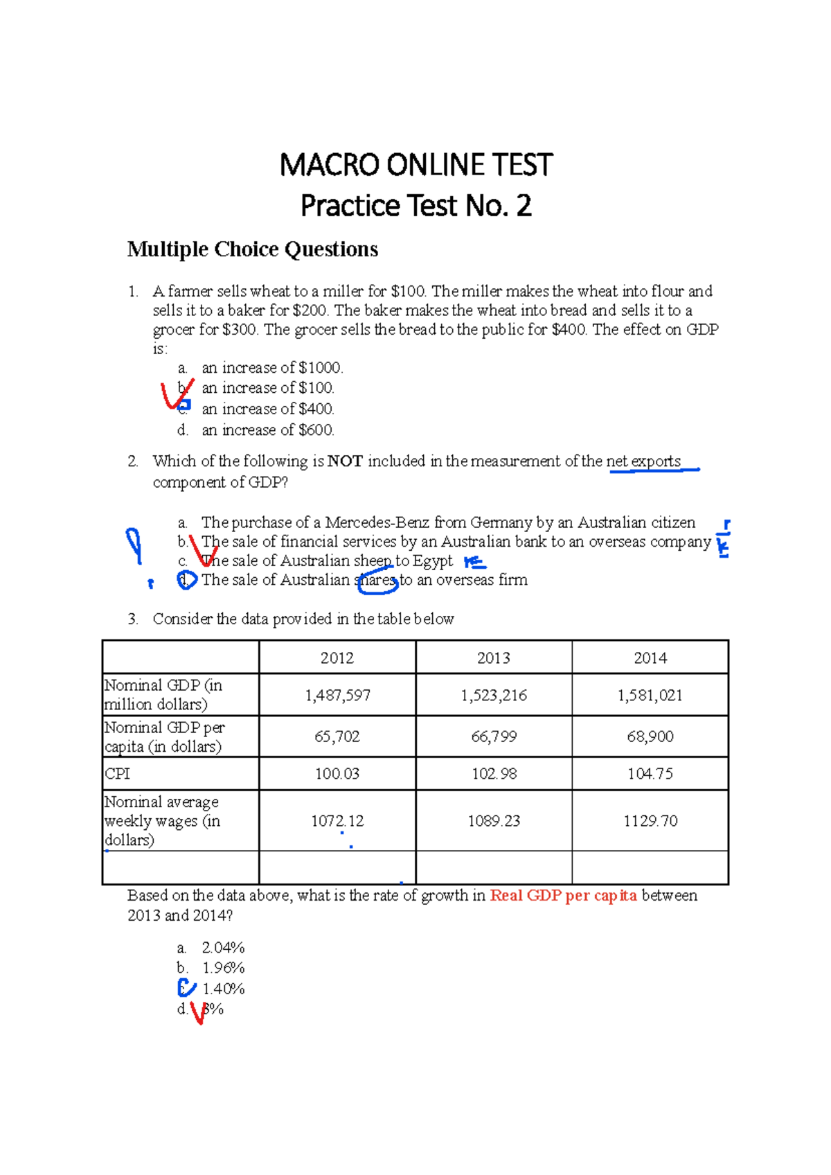 Macro Online Practice Test 2: Questions & Solutions Guide - Studocu