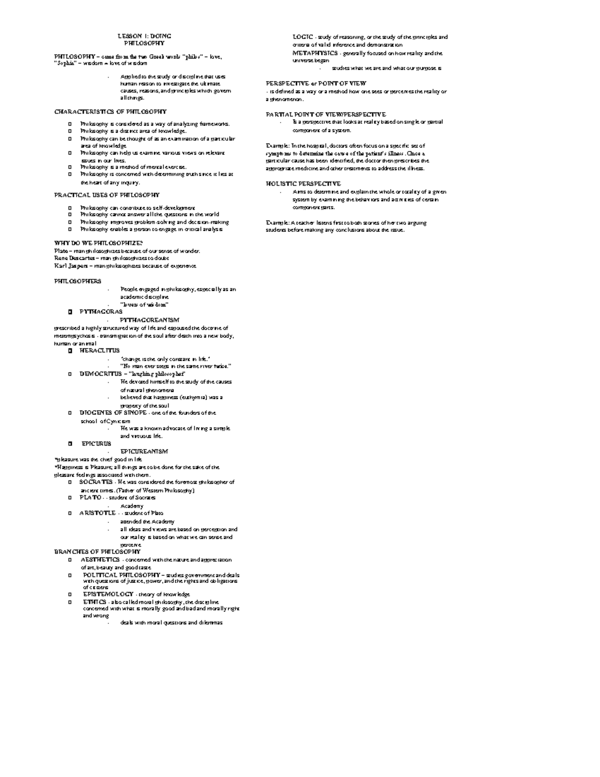 Introduction to Philosophy: Key Concepts & Branches (PHIL101) - Studocu
