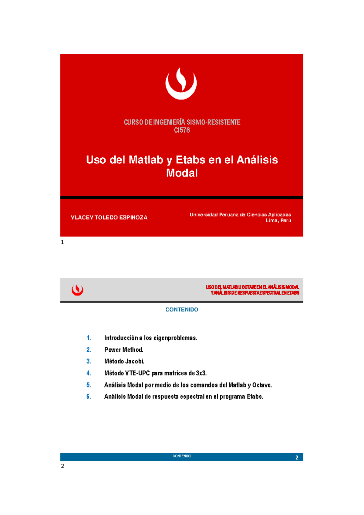 Taller 03 SR: Análisis Modal en Matlab y Etabs (21-10-23) - Studocu