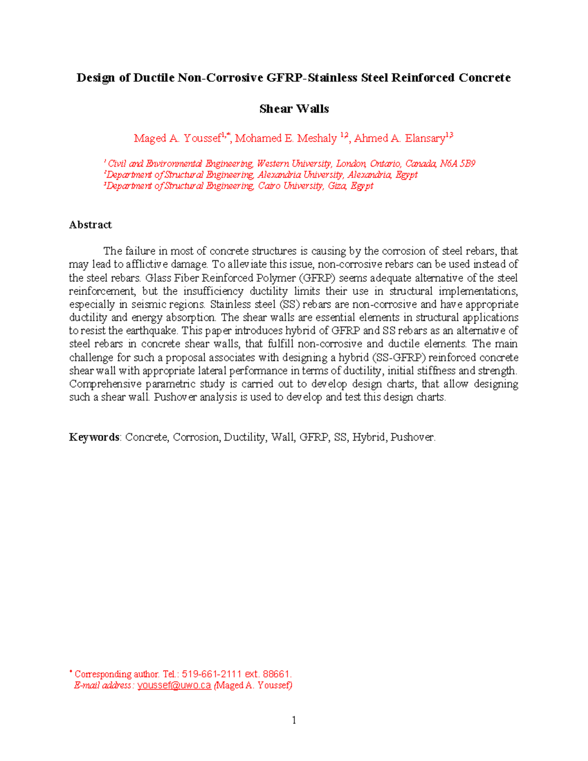 Design of Hybrid Reinforced Concrete Shear Walls (CIV 401) - Studocu