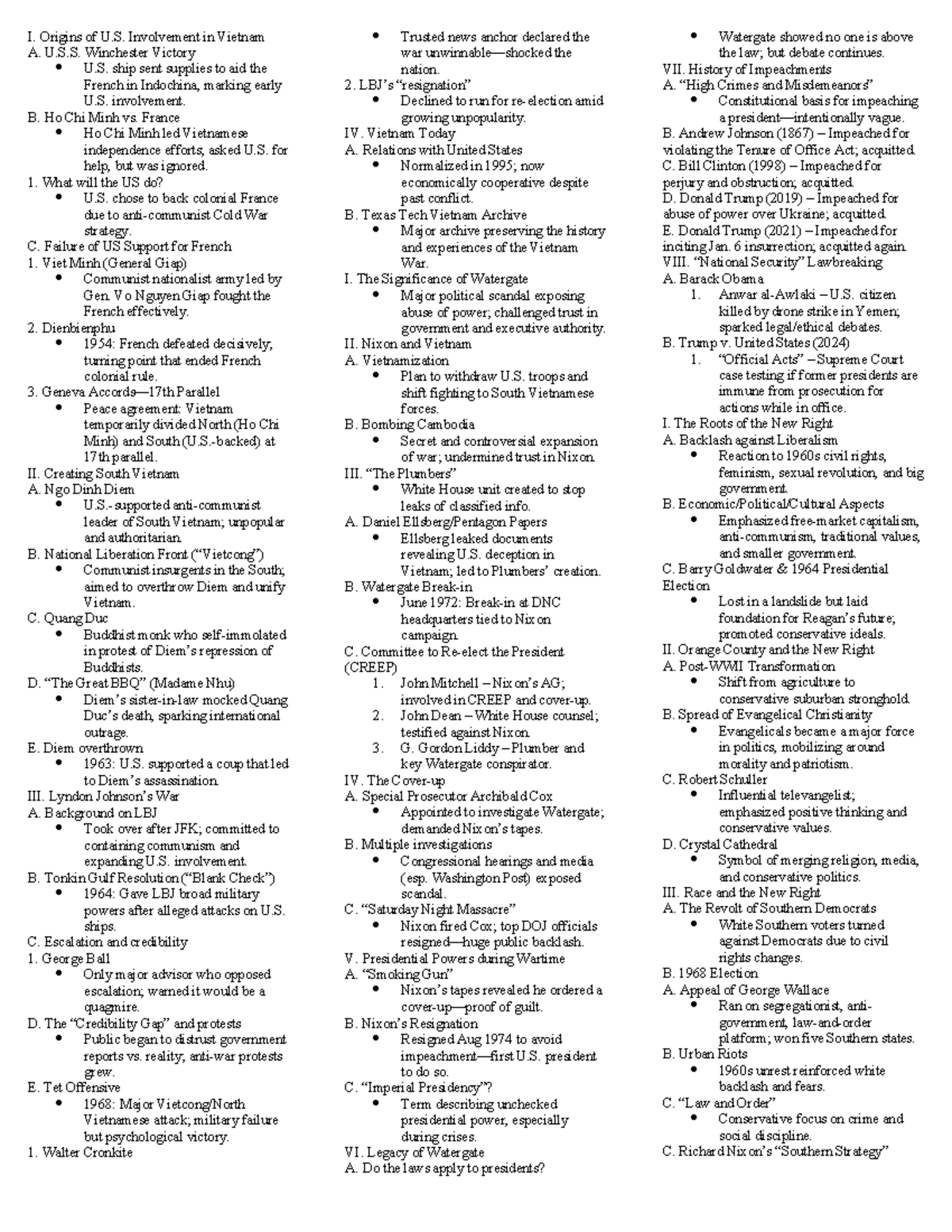 U.S. Involvement in Vietnam: Hist 101 Lecture Notes on Policies ...