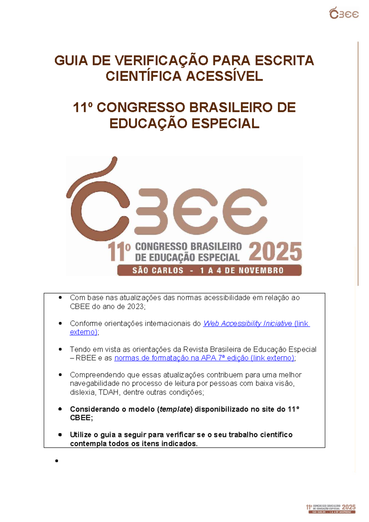 Guia de Verificação para Escrita Científica Acessível - CBEE 11º ...