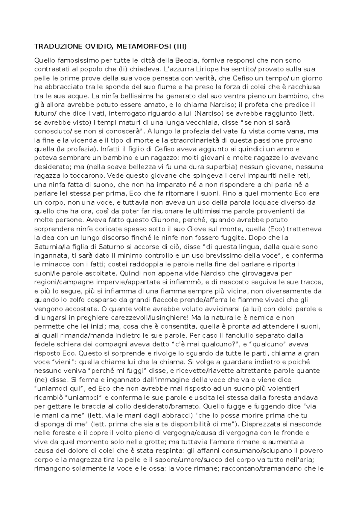 Ovidio, Metamorfosi: Riassunto e Analisi del Mito di Narciso ed Eco ...