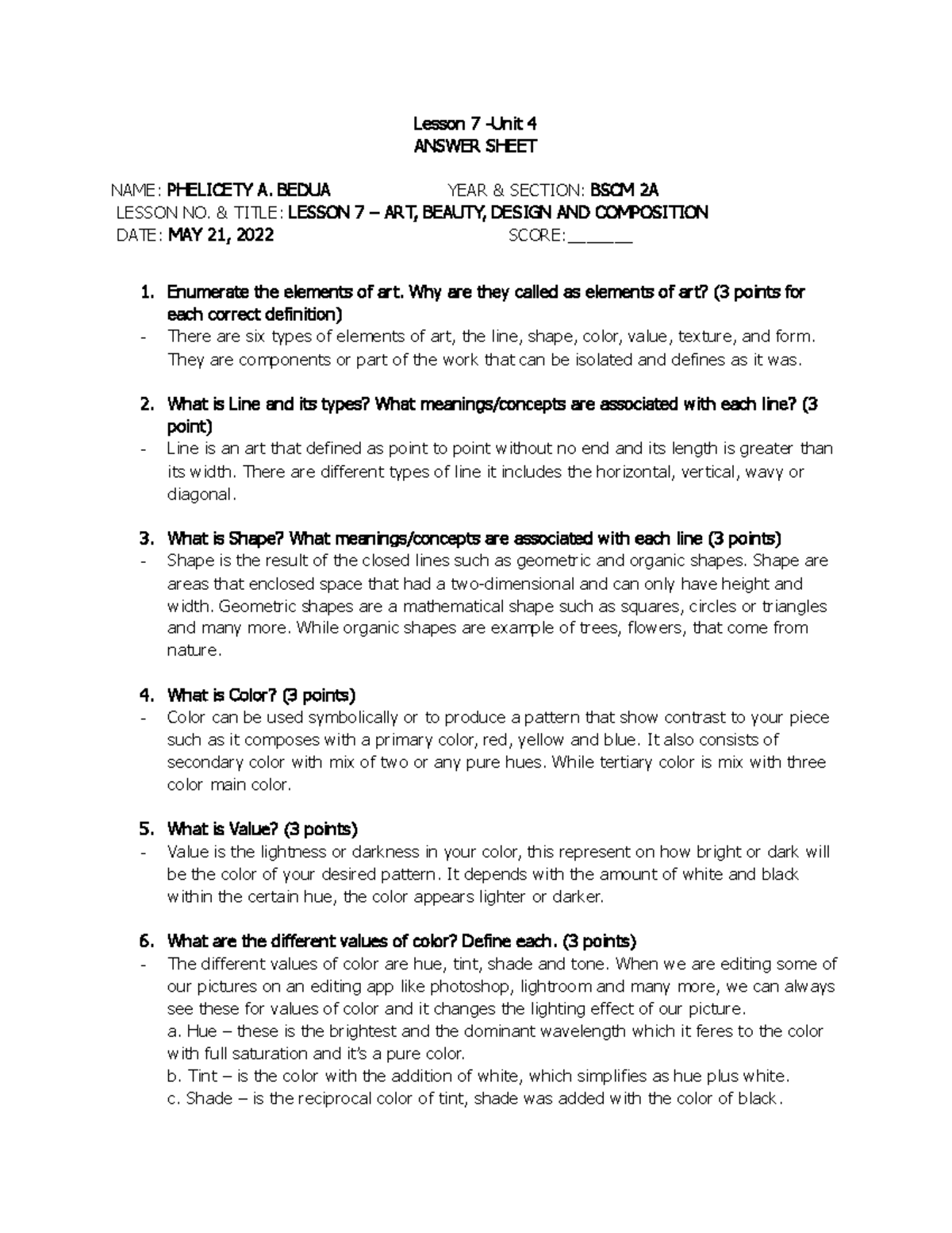 Lesson 7: Understanding Art Elements - Beauty, Design & Composition ...