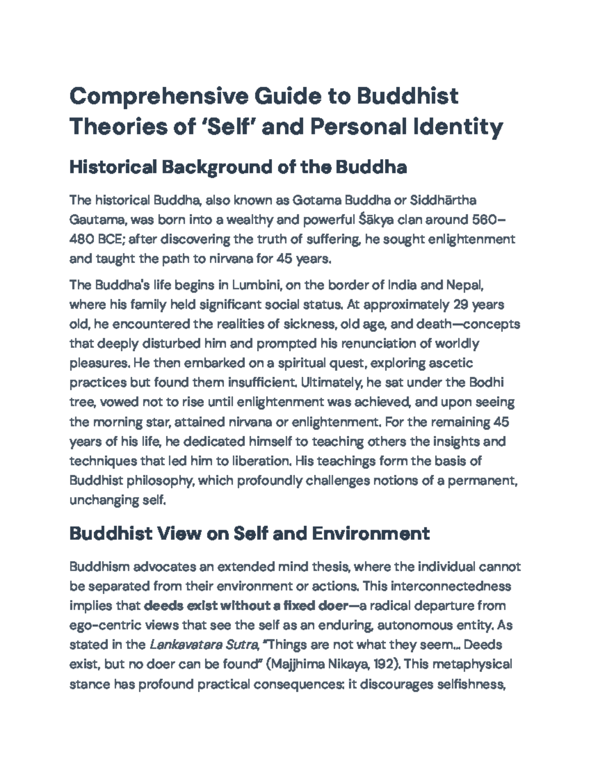 Comprehensive Guide to Buddhist Theories on Self & Personal Identity ...