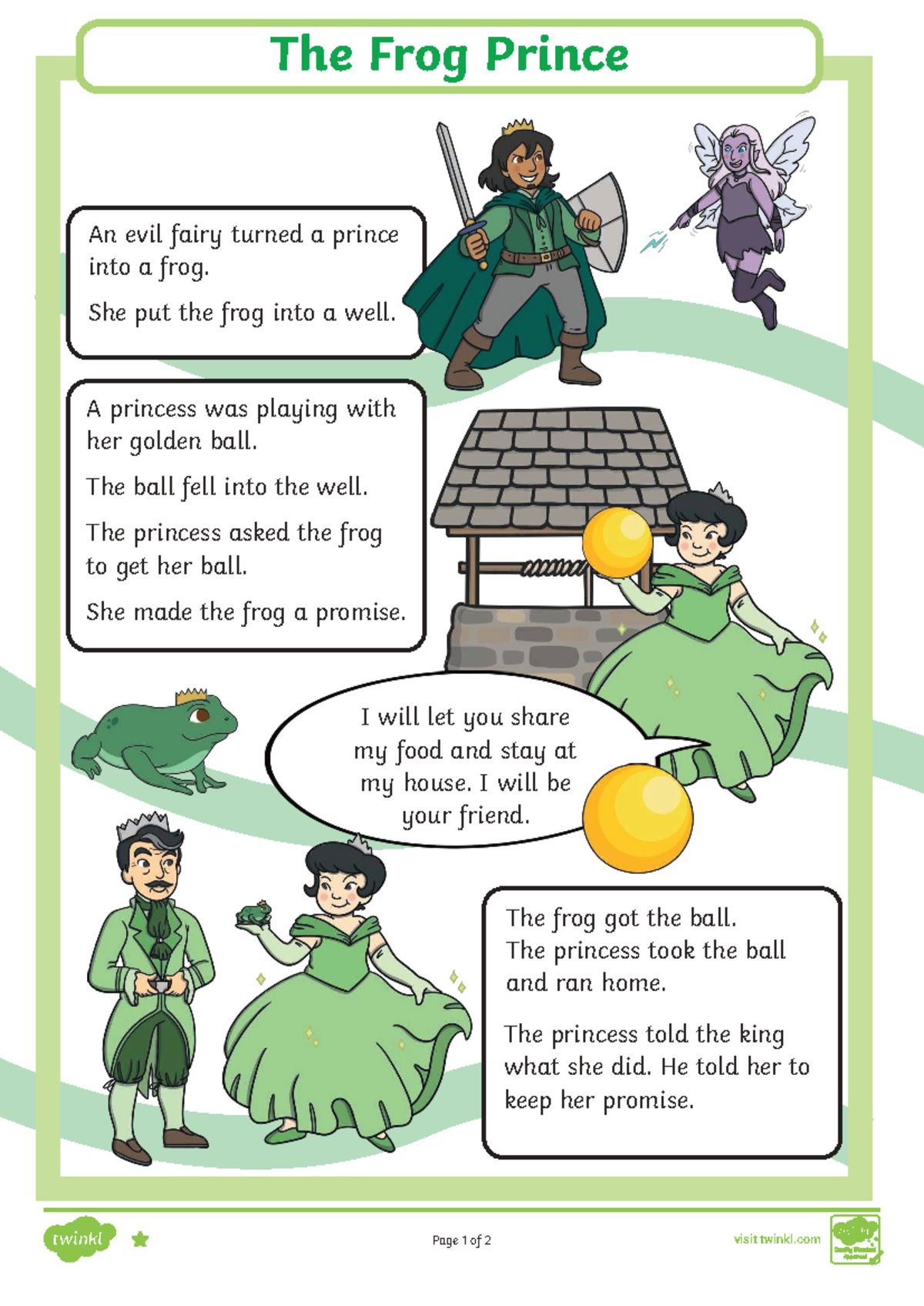 KS1 T e 2552278 The Frog Prince Differentiated Reading Comprehension ...
