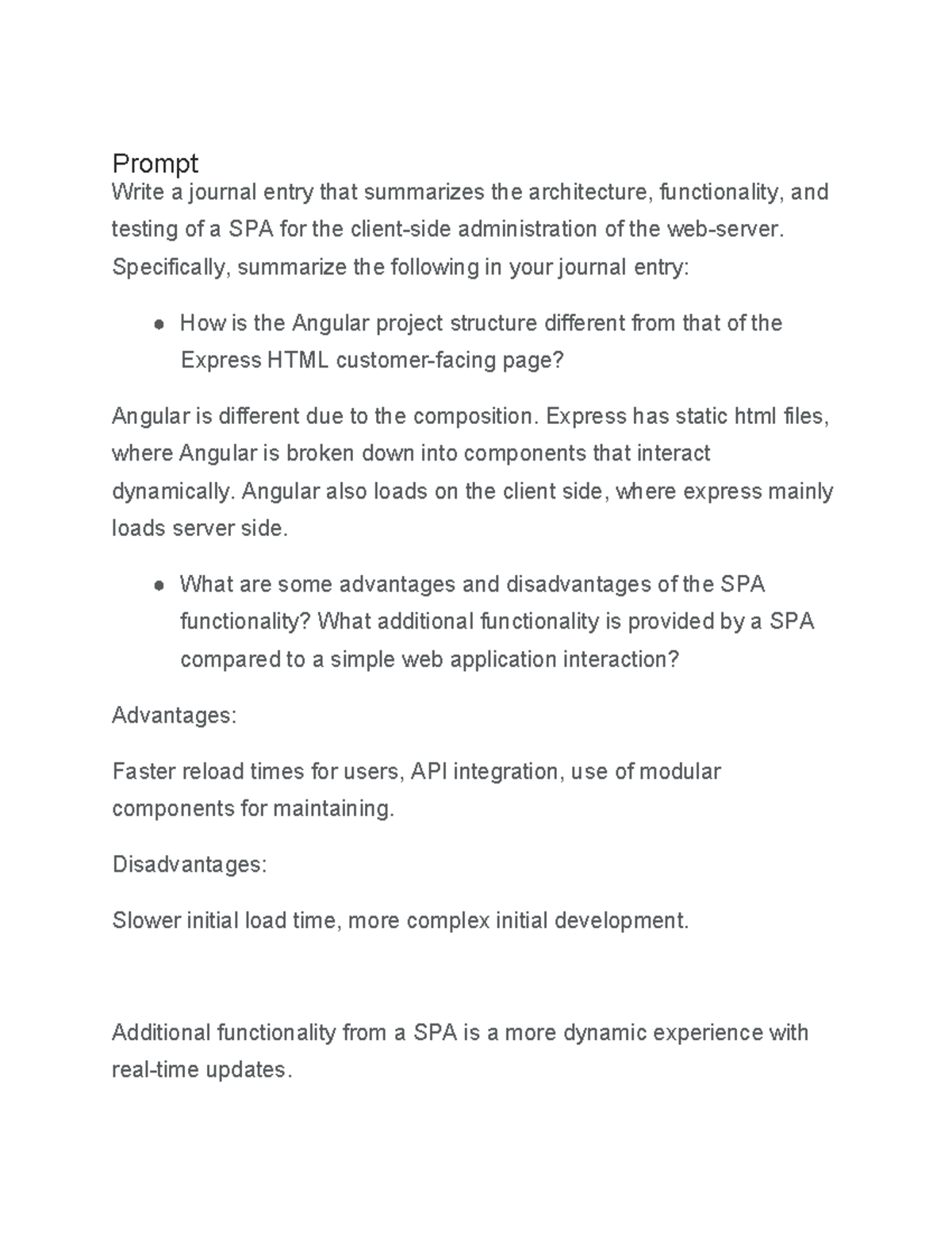 Journal Entry: Module 6 - SPA Architecture, Functionality & Testing ...