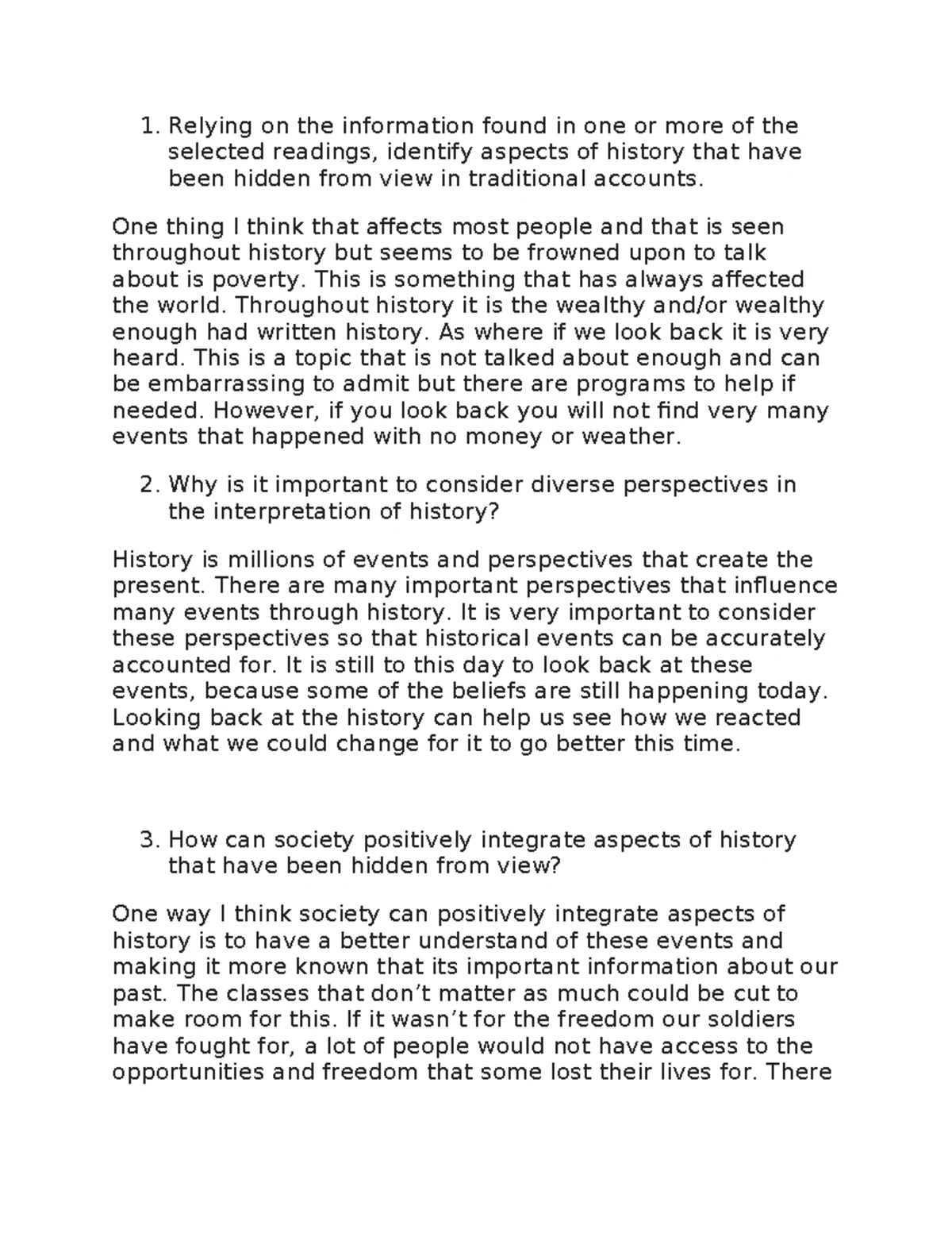 HIST 217 Discussion 2-1: Uncovering Hidden Aspects of History - Studocu