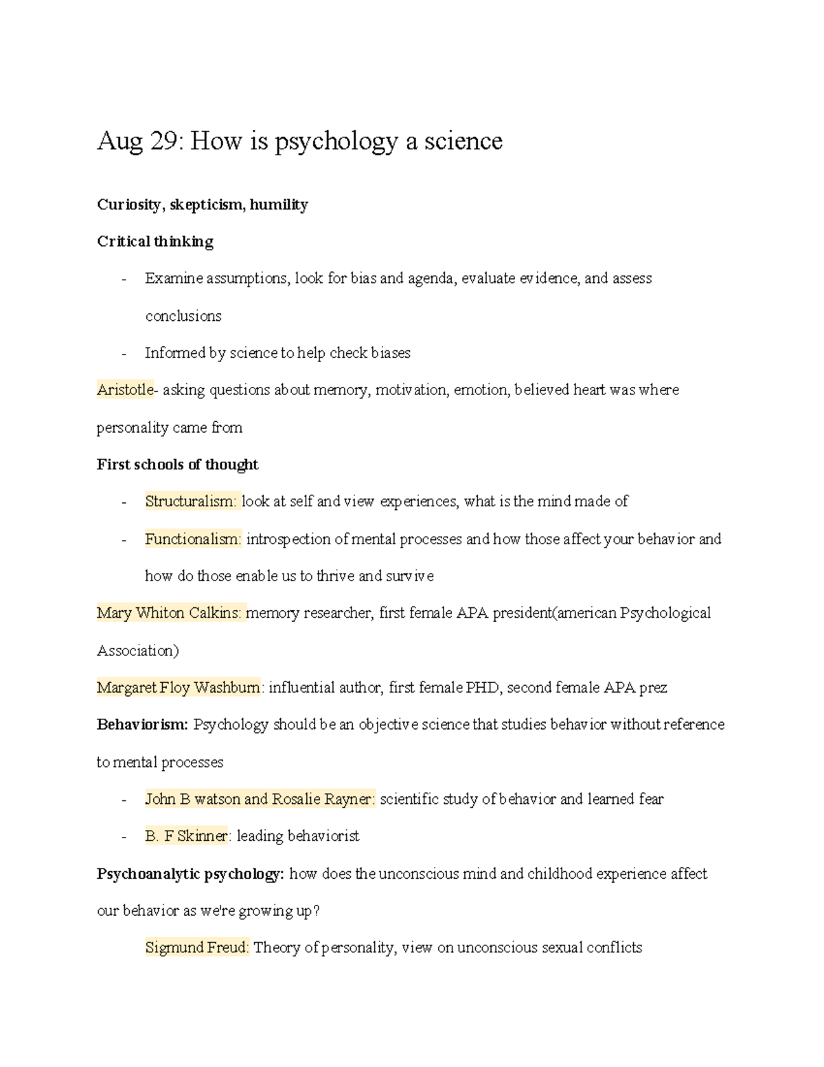 PSY 101: Overview of Psychology as a Science and Nervous System - Studocu