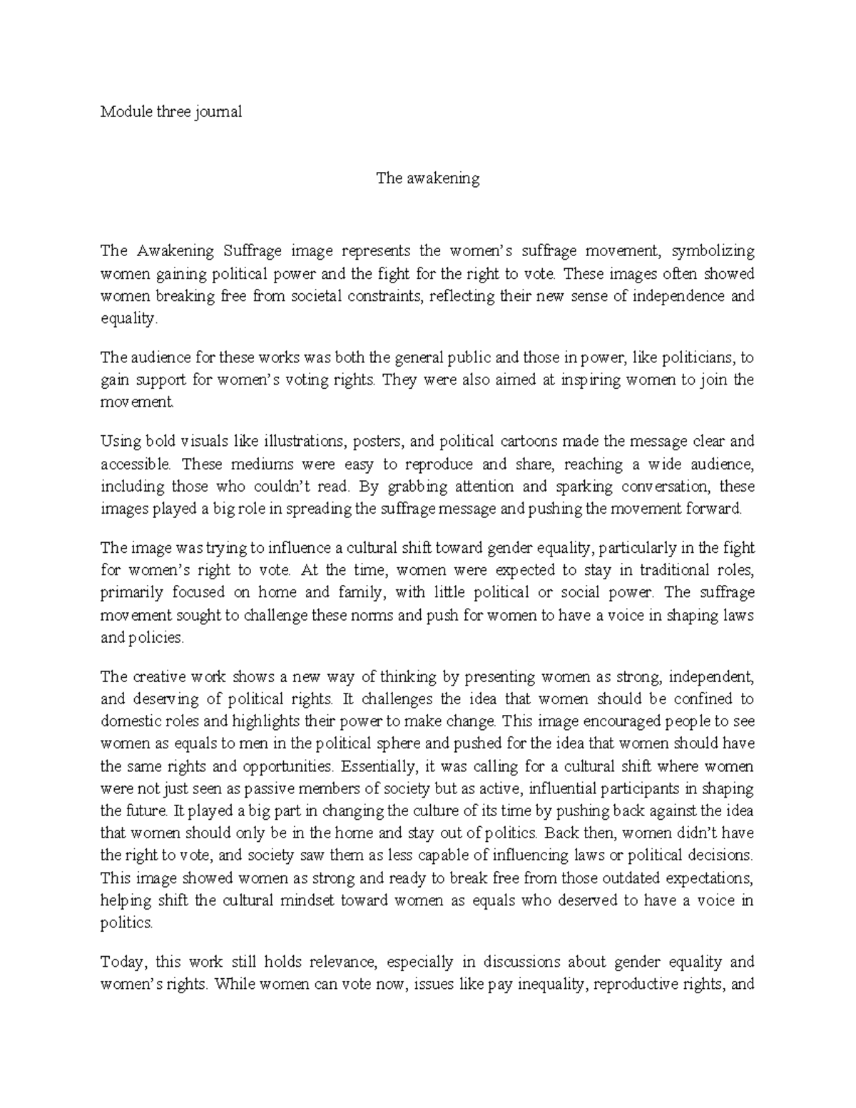 Module Three Journal - about history - Module three journal The ...