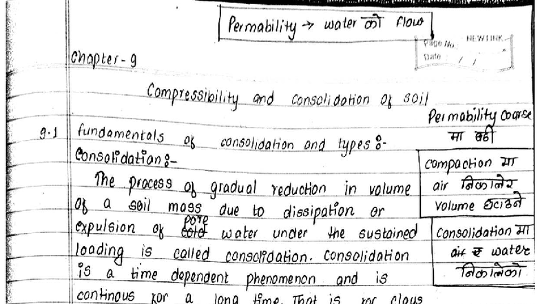 Chapter 3: Consolidation and Permeability of Soils (CE 101) - Studocu