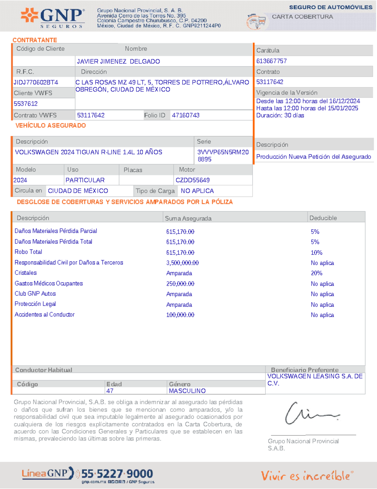 CAR CCCB GNP - NKNK - CONTRATANTE Código de Cliente Nombre Carátula ...