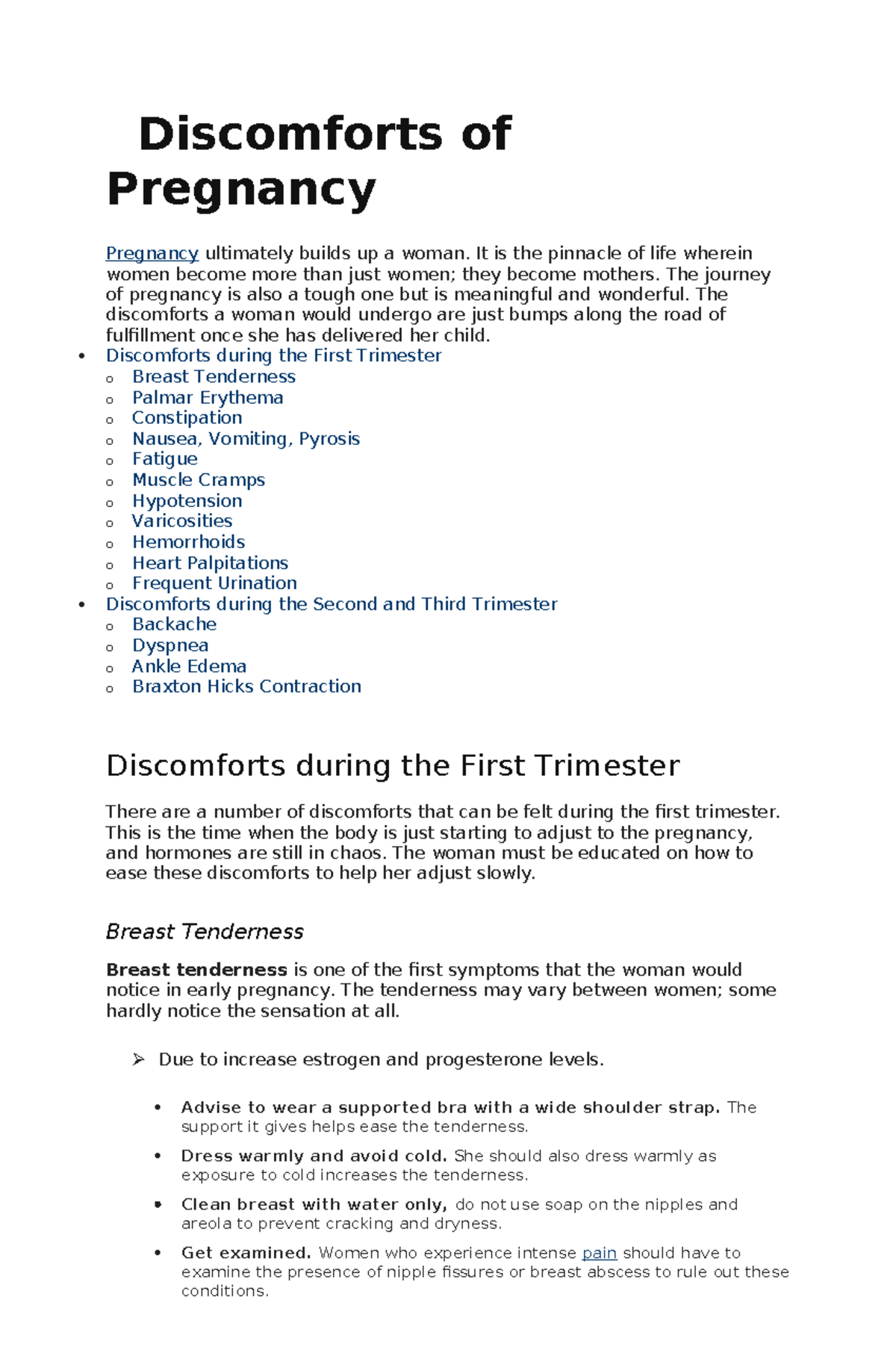 Discomforts of Pregnancy: A Comprehensive Guide for Expecting Mothers ...