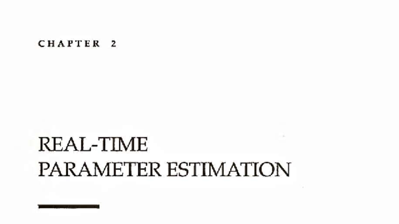 CHAPTER 2 - PARAMETER ESTIMATION IN ADAPTIVE CONTROL - Studocu