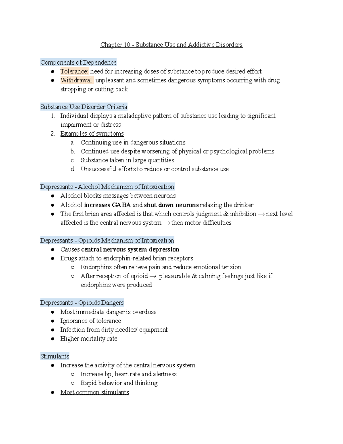 Chapter 10 - Substance Use and Addictive Disorders - Chapter 10 ...