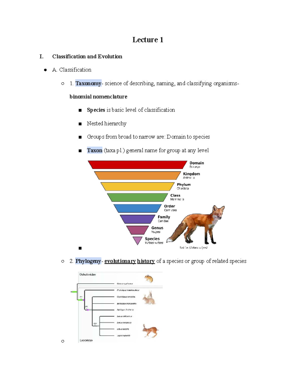 Gen Bio 2 Lecture Notes: Classification, Evolution & Prokaryotes - Studocu