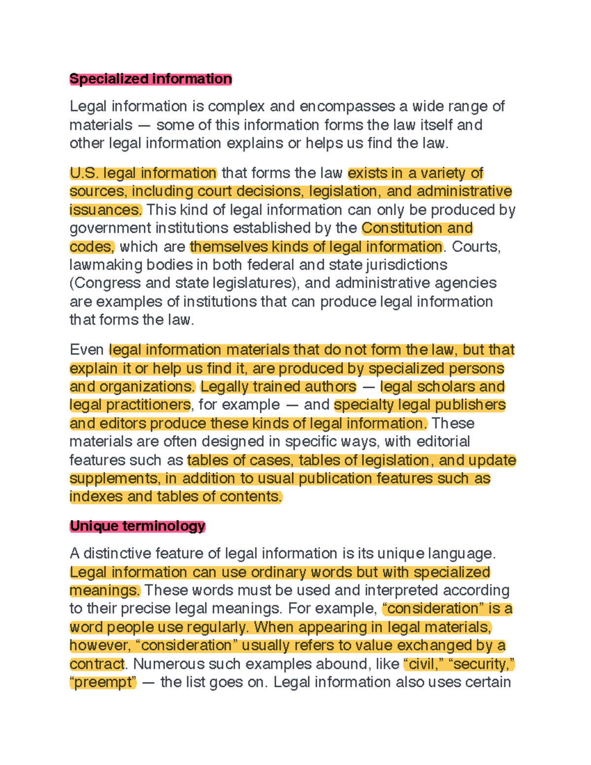 Distinctive Aspects of U.S. Legal Info: A Comprehensive Overview - Studocu