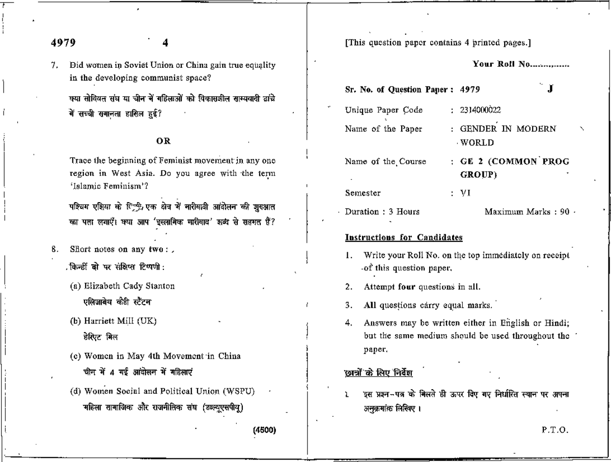 4979 Midterm Exam: Gender Equality in Soviet Union & China - Studocu