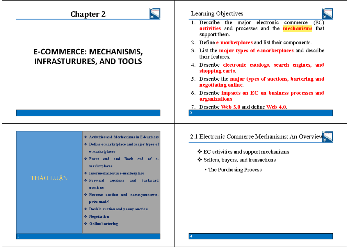 Lecture 2: Electronic Commerce Mechanisms and Activities Overview - Studocu