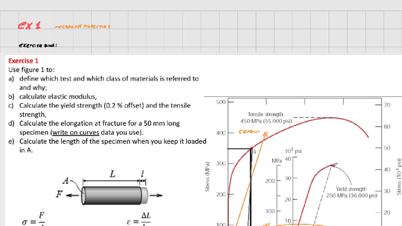 MECH 101: Exercise 1 on Mechanical Properties and Calculations - Studocu