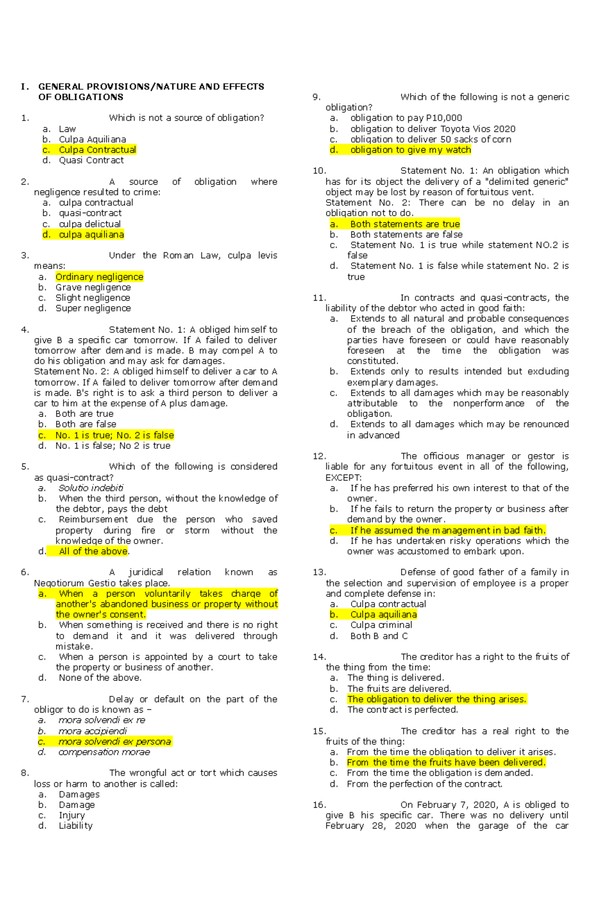 RFBT 3201-Obligations Quiz Questions and Concepts Explained - Studocu