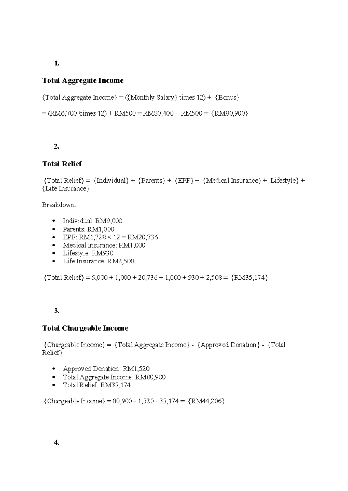 Format income tax - past year - 1. Total Aggregate Income {Total ...