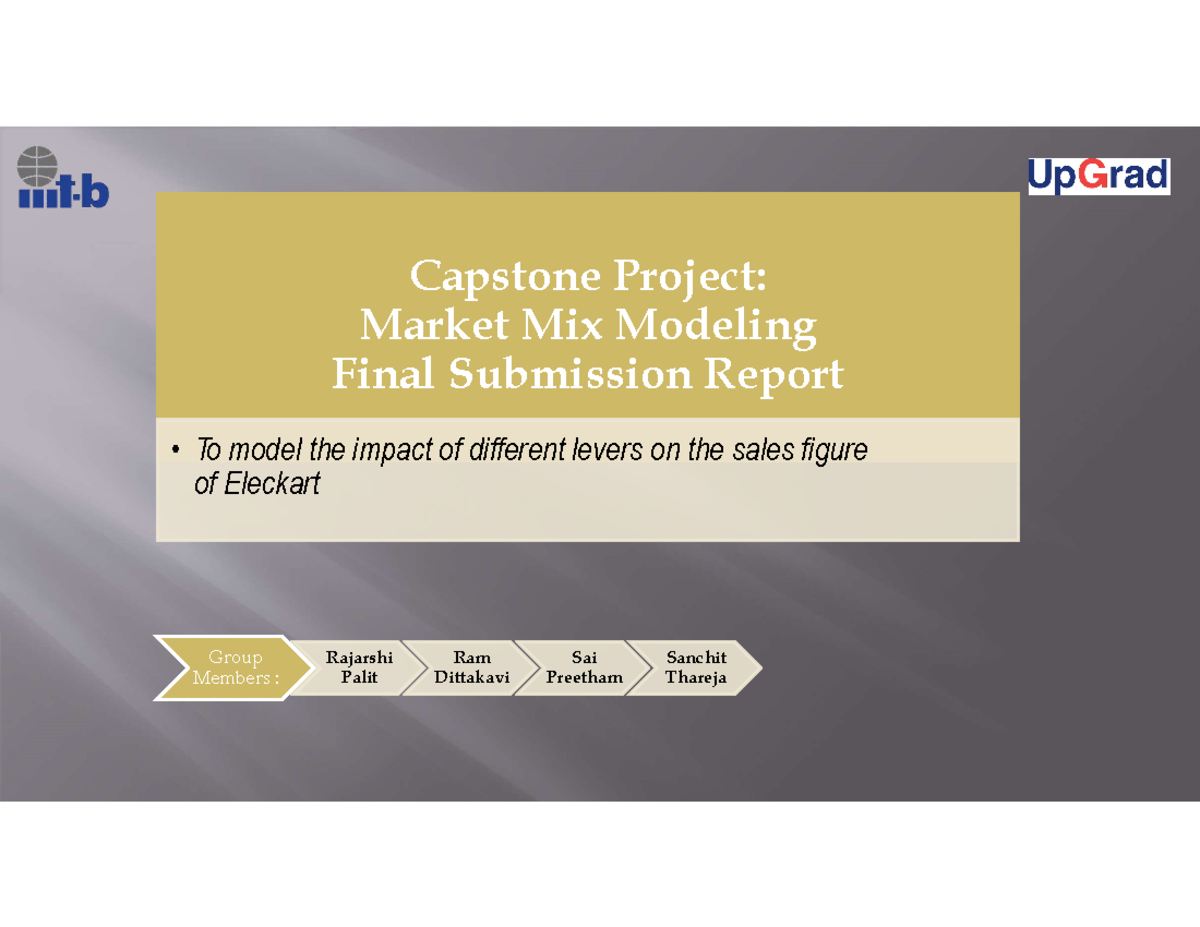 E-commerce Capstone Project: Market Mix Model and Analysis - Studocu