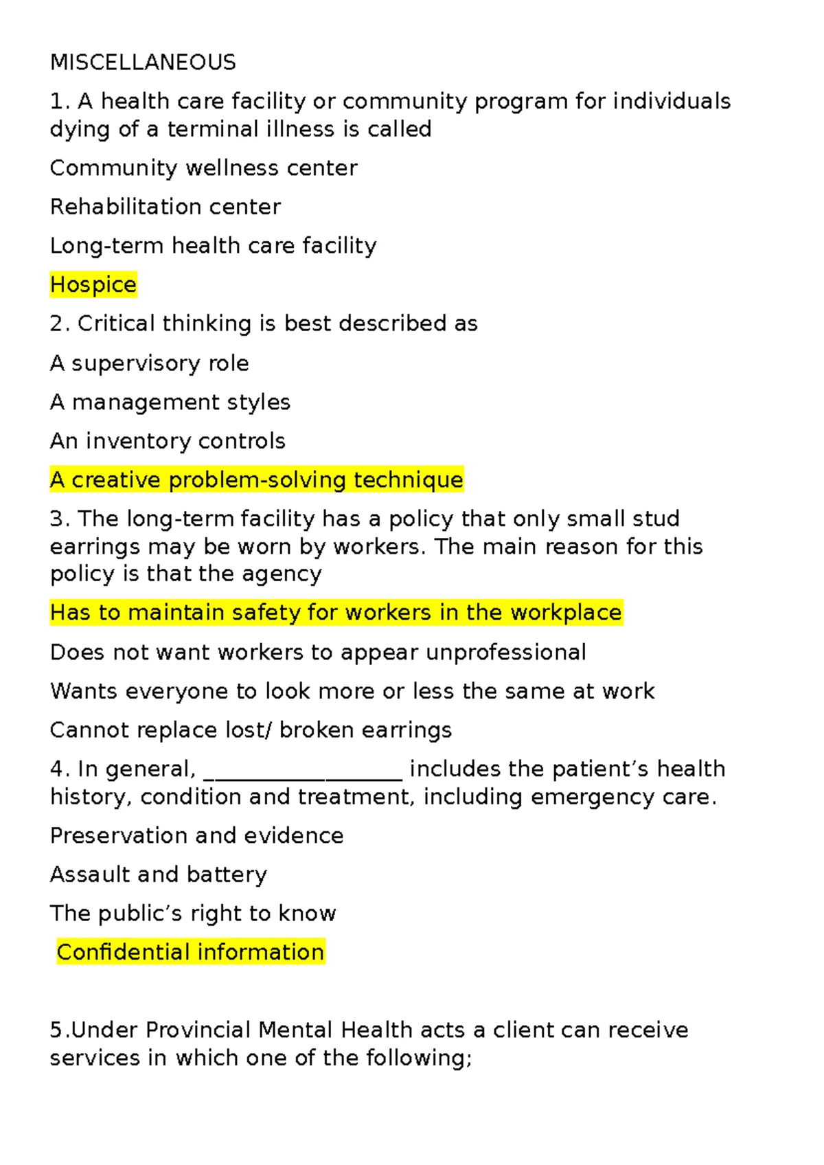 IV-2 Test - Module 1: PSW Foundations Test B Summary & Directions - Studocu