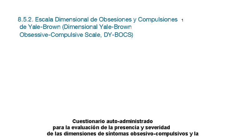 8.5.2. Escala Dimensional de Obsesiones y Compulsiones: Interpretación ...