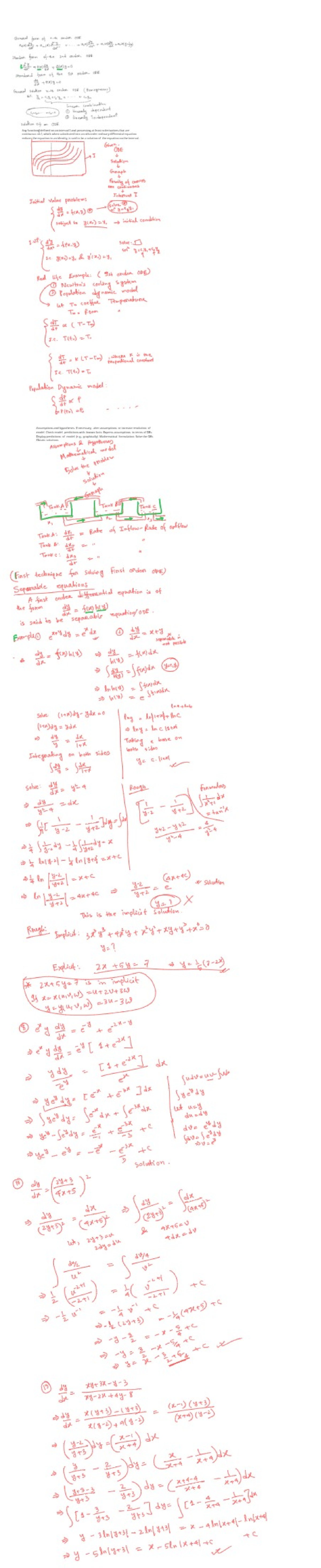 Standard Dependent & Independent ODEs: Online Class Notes - Studocu