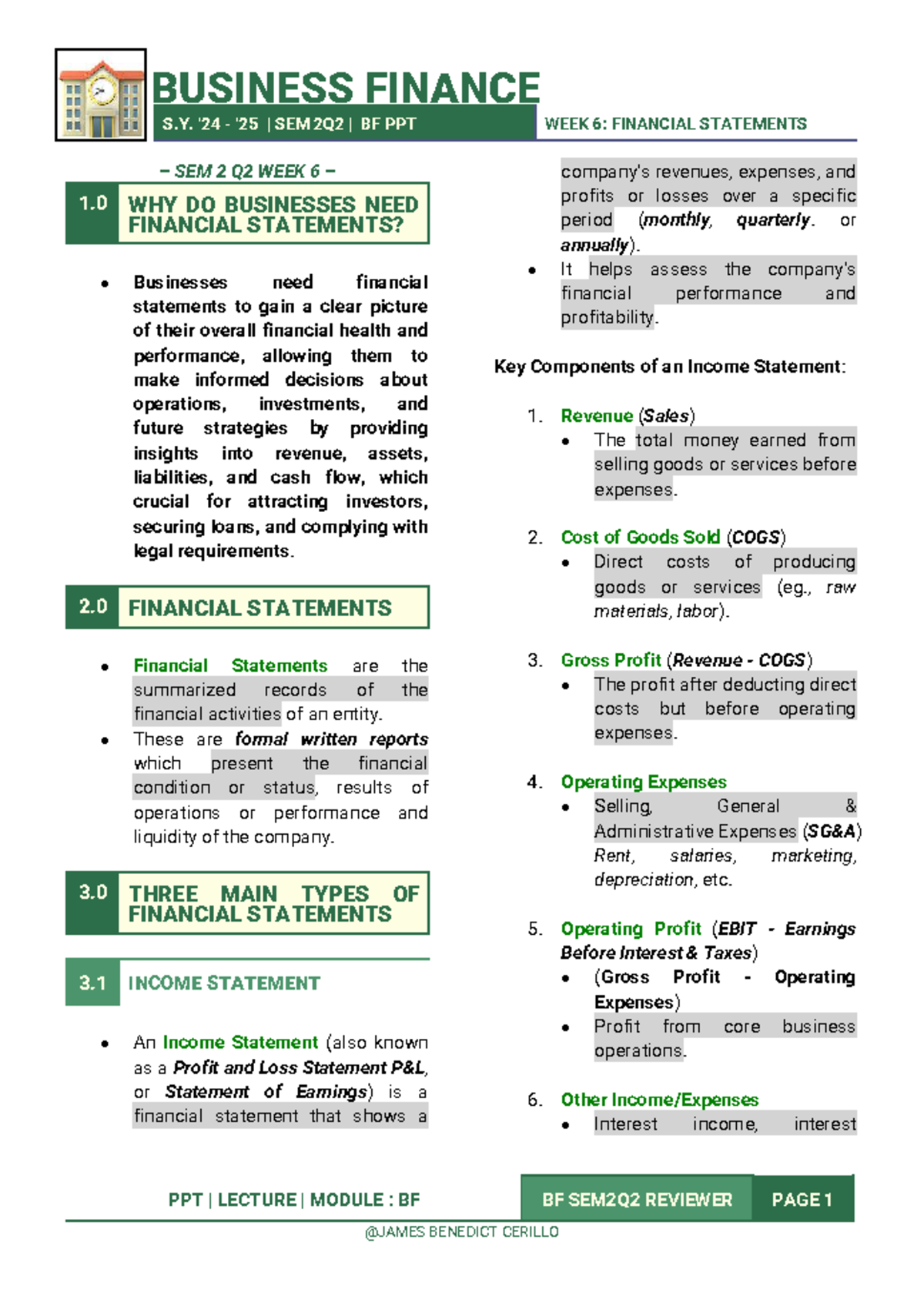 BF Notes 6 - S. ‘24 - ‘25 | SEM 2Q2 | BF PPT WEEK 6: FINANCIAL ...