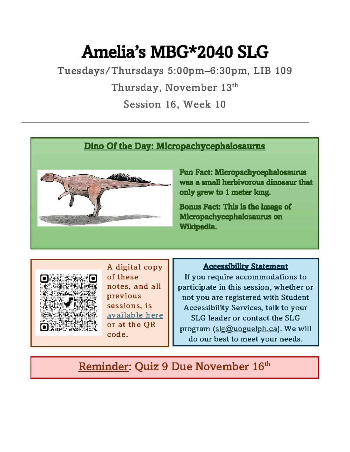 MBG2040 - Session 16: Micropachycephalosaurus & Genetic Code Insights ...