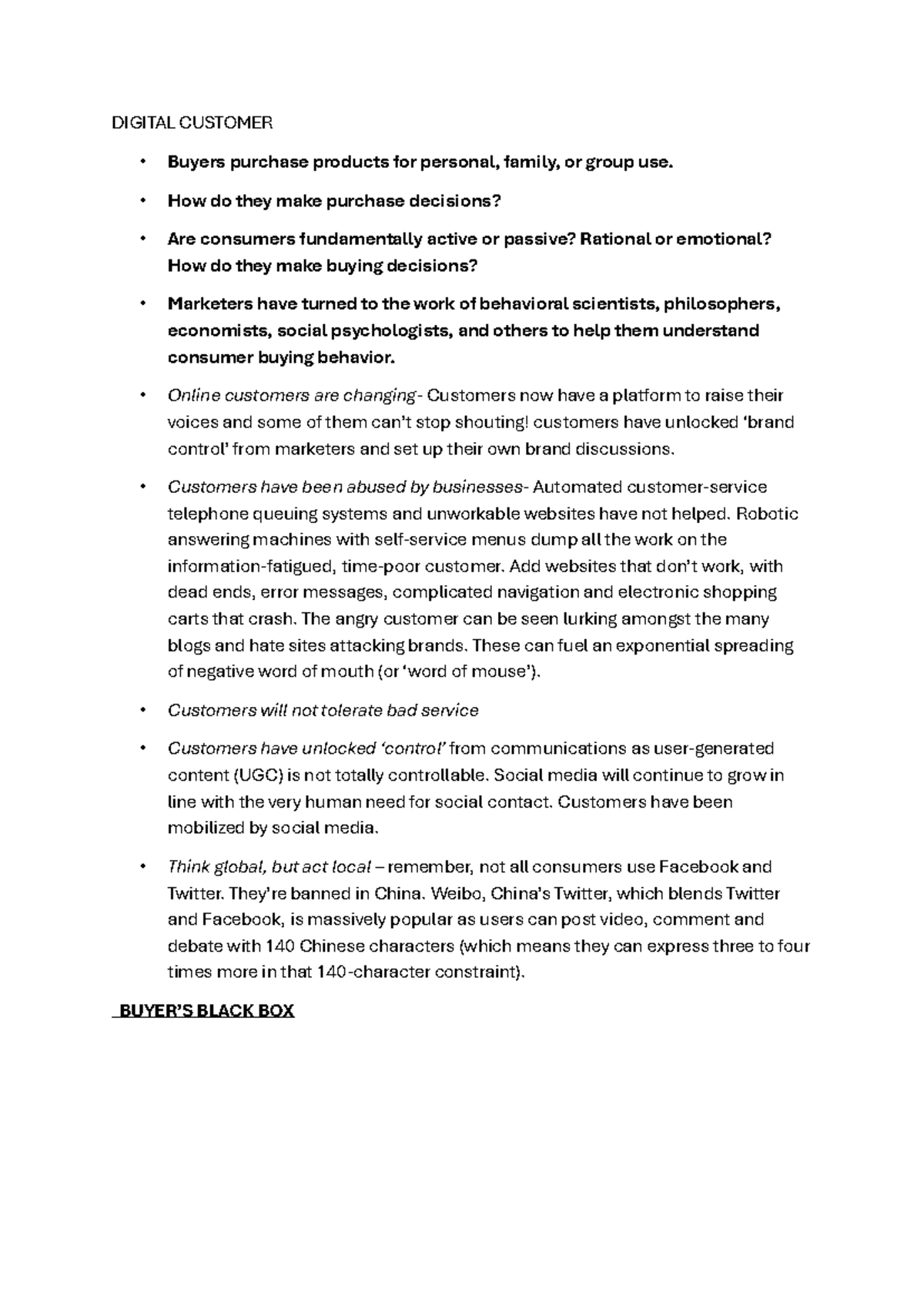 DIGITAL CUSTOMER BEHAVIOR: Insights for AAA Course - Studocu