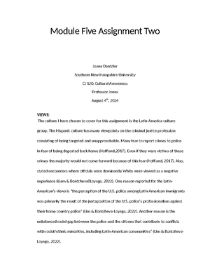 CJ 205 - Module Six Assignment - Module Six Assignment Joane Dantzler ...